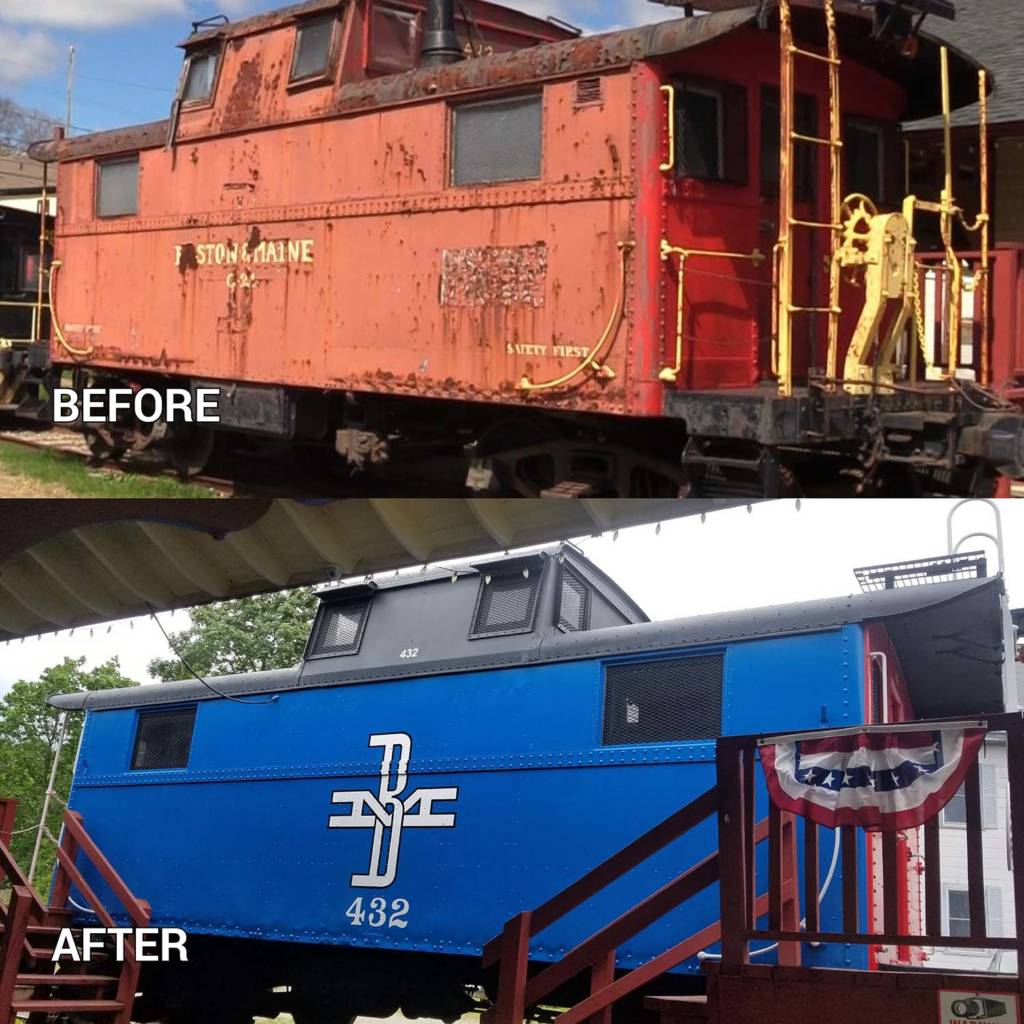 EnviroVantage Restores a Caboose for the Raymond Historical Society